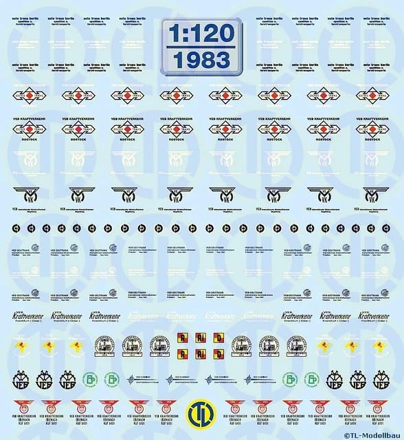 1983 - DECALS Türbeschriftungen für DDR-Lkws 1:120 EUR 14,15 - PicClick DE