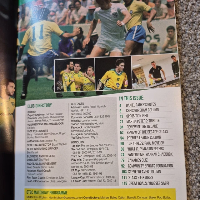 NORWICH CITY FOOTBALL programme £3.29 - PicClick UK