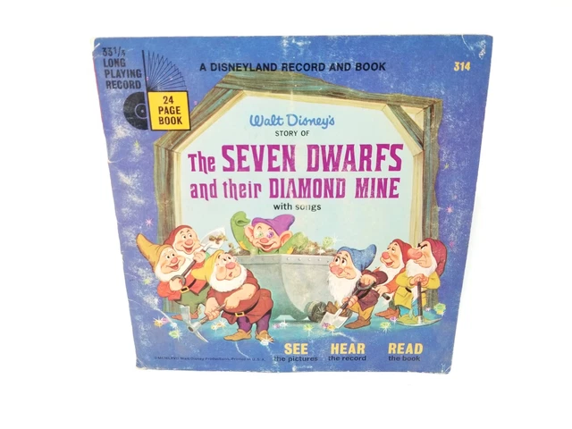 DISNEY THE SEVEN Dwarfs and Their Diamond Mine 314 1967 Disneyland Book ...