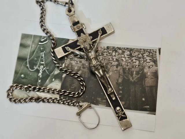 WWII WW2 GERMAN Army Wehrmacht Officer Pectoral Cross Skull Pendant ...
