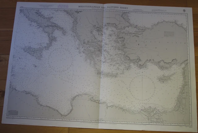 ADMIRALTY FATHOM CHART (Mediterranean Sea East Sheet) No 2158 £35.00 ...