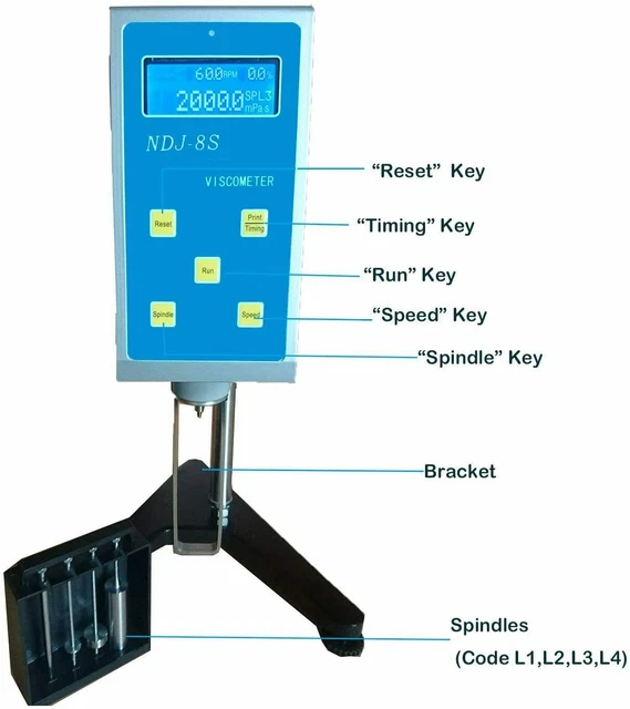 DIGITAL ROTARY VISCOSITY Meter Tester Viscometer Measurement 20 ...