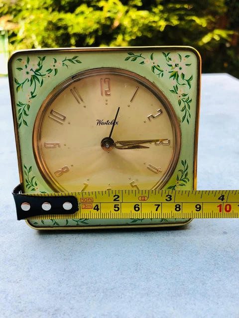 VINTAGE WESTCLOX SCOTLAND Square Alarm Mechanical Mantel Clock £21.45 ...