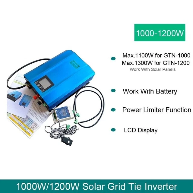SOLAR INVERTER GRID Tie 1000W 1200W Sine Wave Output Limiter Export ...