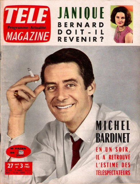 TÉLÉ MAGAZINE N° 392 - Michel Bardinet (Mai 1963) EUR 5,00 - PicClick FR