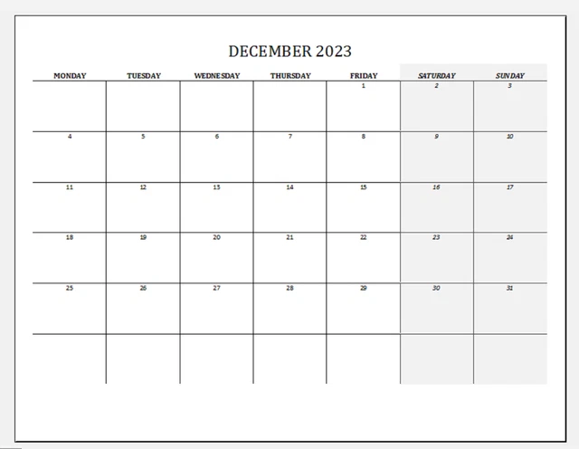 2023 Calendar Printable Landscape Monthly Calendar Planner Download