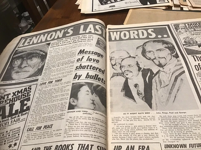 RARE AUSTRALIAN NEWSPAPER John Lennon The Beatles Last Words Photos Pre ...