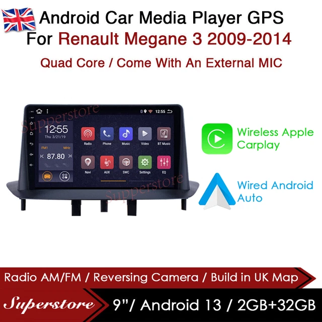 9” CARPLAY ANDROID 13 Auto Car Stereo Head Unit GPS For Renault Megane ...