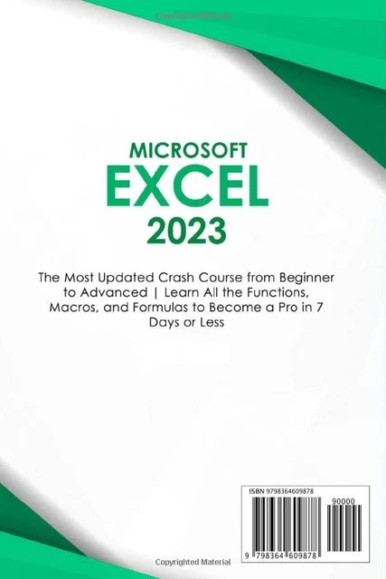 MICROSOFT EXCEL 2023 The Most Updated Crash Course from Beginner to Advanced ... £17.30 ...