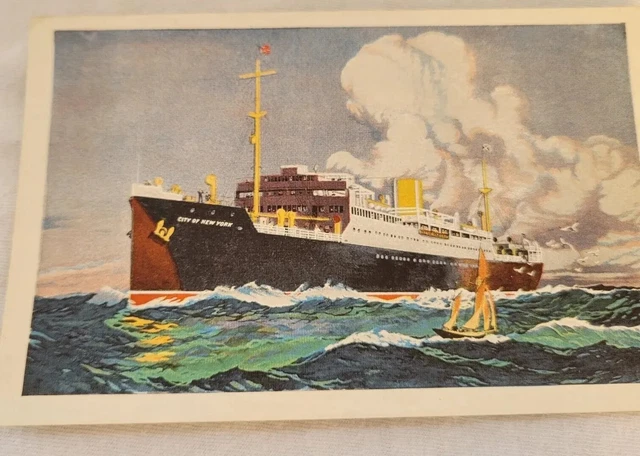 AMERICAN-SOUTH AFRICAN LINE New Twin Screw Motor Ship Postcard NY To ...