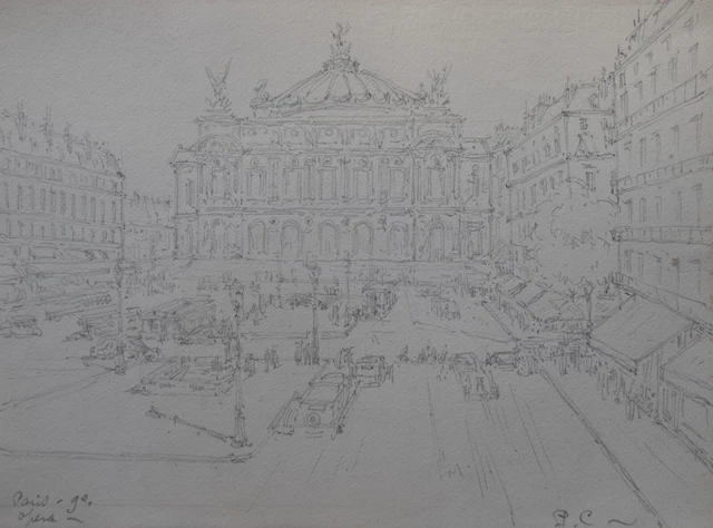 PIERRE-LOUIS CHAUX (1887-1963) (05) - crayon - Opéra Garnier EUR 160,00 ...