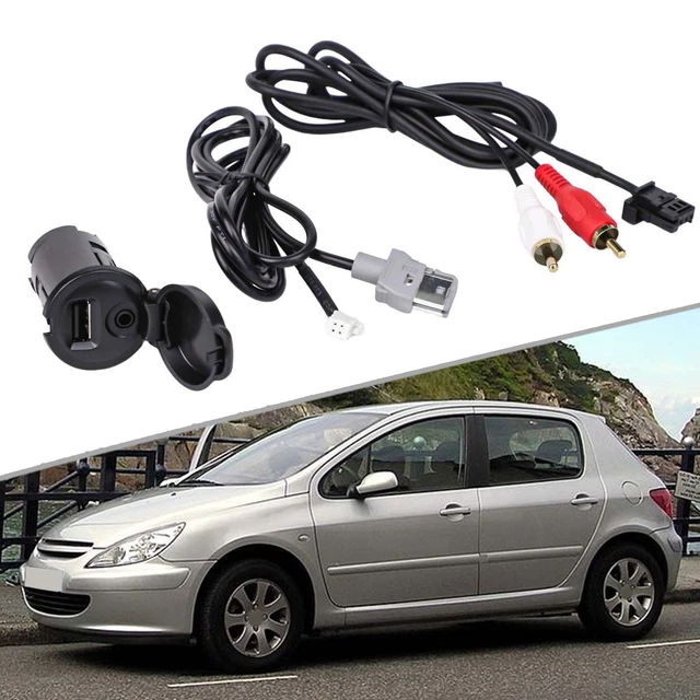 150CM CAR AUX and USB Socket with RCA+4pin for Compatible Vehicle ...