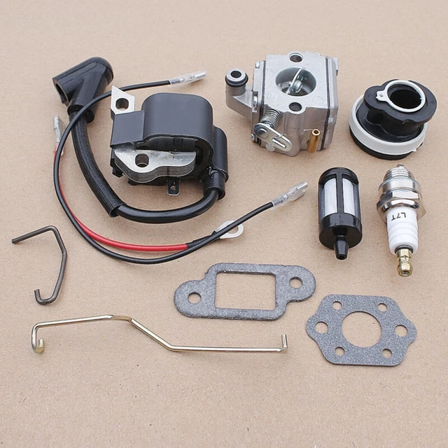 CARBURETOR IGNITION COIL Kit with Throttle Rod for Stihl 017 018 MS170 ...