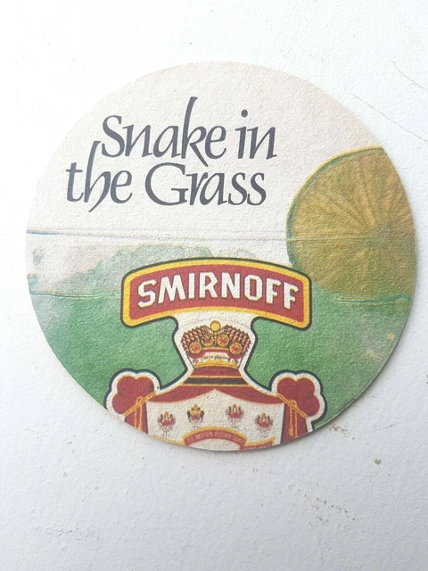 VINTAGE SMIRNOFF VODKA - SNAKE IN THE GLASS Cat No'115 Beermat ...
