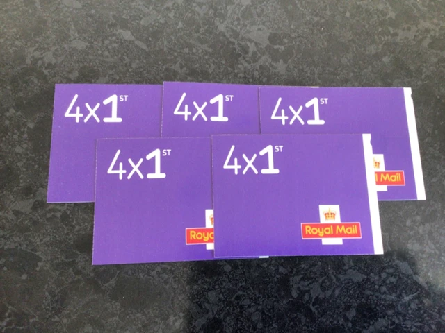 NEW… 5 X 4 BOOKS of Royal Mail 1st Class UK Stamps - RRP £34 . £26.70 ...