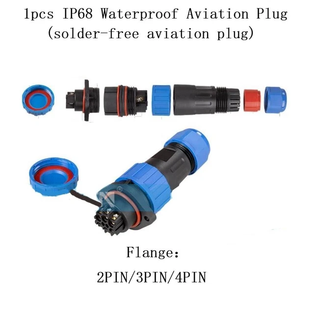 CONNECTEUR À BRIDE bleue câblage à vis IP68 prise d'aviation étanche ...