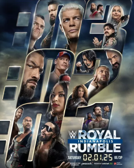 WWE ROYAL RUMBLE 2025 Poster John Cena Roman Reigns CM Punk Cody Rhodes. £13.20 - PicClick UK