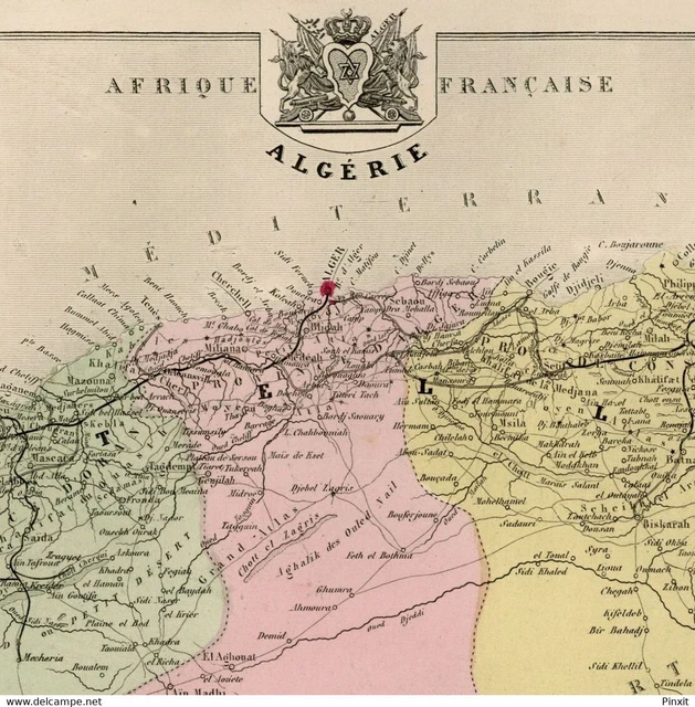 CARTE PLAN ALGÉRIE Alger Constantine - Gravure originale XIXème siècle EUR 20,00 - PicClick FR