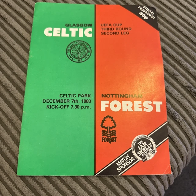 Celtic Football Club Vs Nottingham Forest Uefa Cup Matchday Programme 7 Dec 1983 £175 Picclick Uk