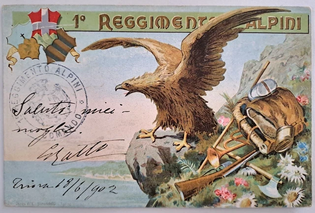 CARTOLINA MILITARE 1° Reggimento Alpini. Primi '900. EUR 10,00 - PicClick IT