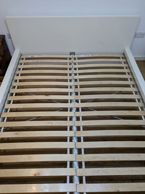 IKEA BED FRAME Euro King Size 160cmx200cm, Wooden Slats & Metal Frame ...