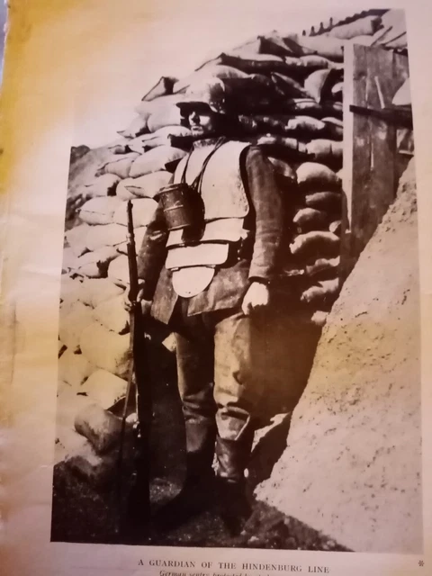 EL27 EPHEMERA ww1 picture hindenburg line German sentry in armour £2.65 ...