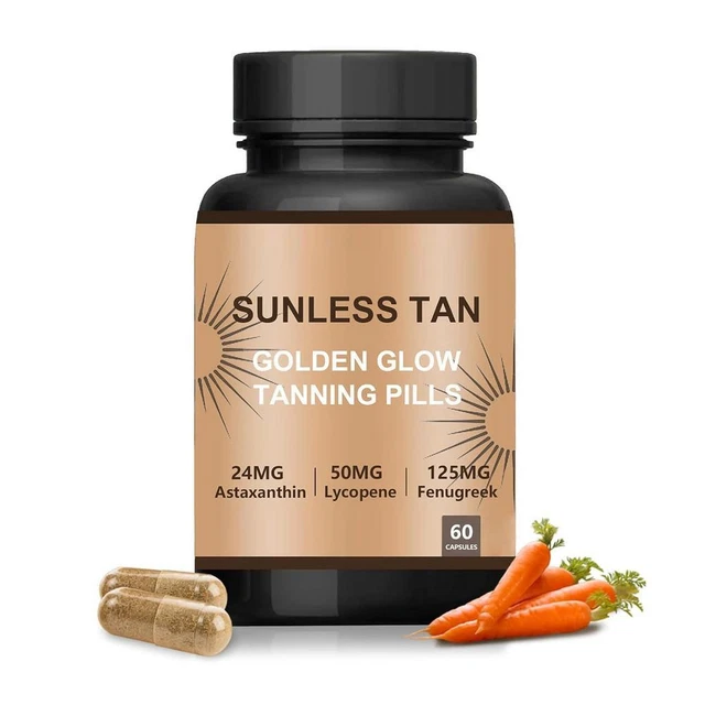 SUNLESS TAN GOLDEN Glow Capsules | Sunless Tanning Capsules w ...