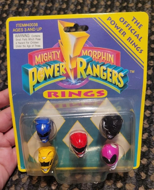 RARE VTG 1993 Mighty Morphin Official Power Rangers MMPR Kids Rings Set ...
