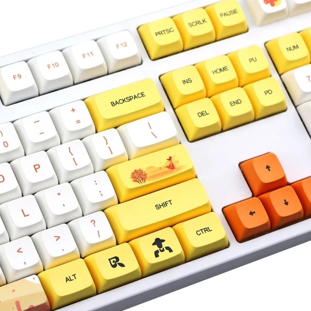 129-KEY MECHANICAL KEYBOARD Keycaps XDA Profile PBT DYE-SUB Autumn ...