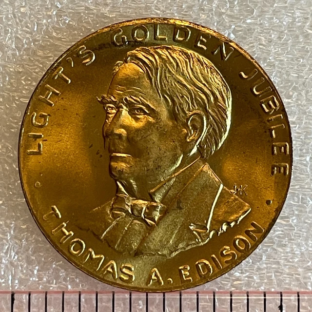 &THOMAS EDISON& &LIGHT'S Golden Jubilee", Bronze Medal Token, free ...