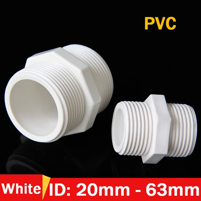 PVC NIPPLE BSP Male Threaded Pressure Fittings Socket Adapter Straight ...