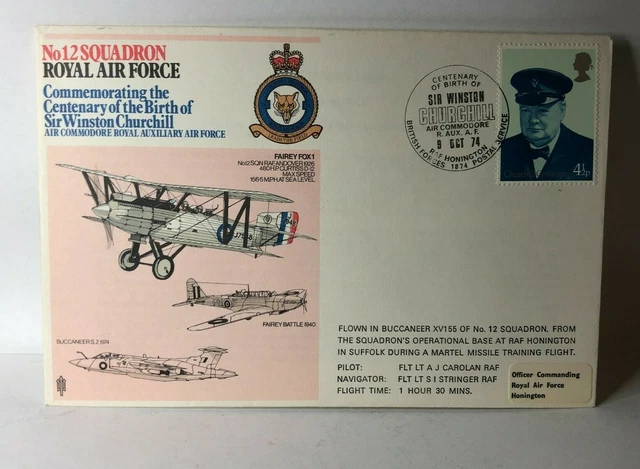 1974 RAF NO 12 Squadron Winston Churchill Centenary Flown Cover Fancy ...