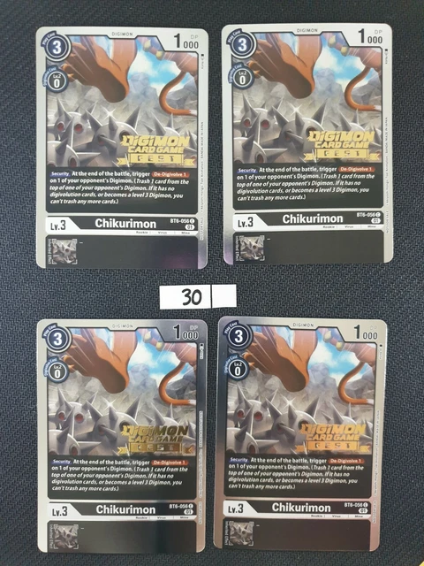 DIGIMON CARD CHIKURIMON BT6-056 Digi Fest Stamped playset x 4 (30) EUR ...