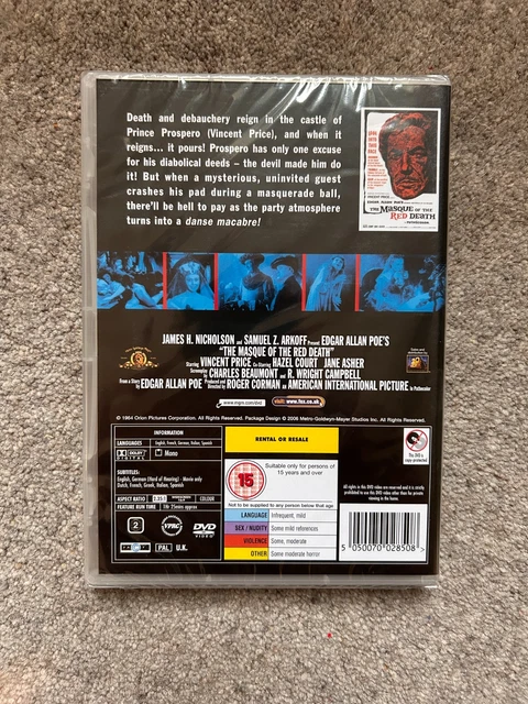 THE MASQUE OF the Red Death (DVD, 2003) Vincent Price Roger Corman MGM ...