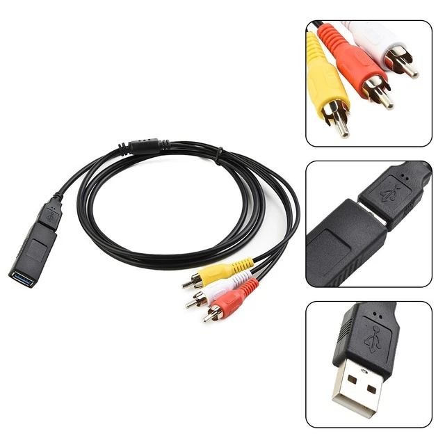 RCA TO USB AudioVideo AV Camcorder Cable Seamless Audio and Video ...