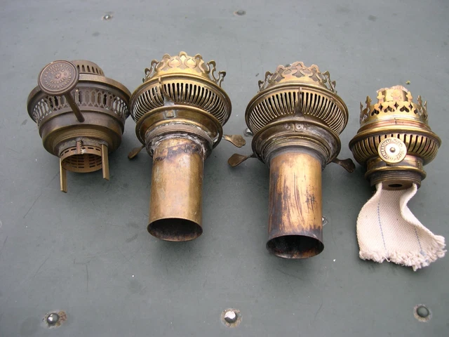 LOT OF 4 Spare German Centre Draught Kerosene Oil Lamp Burner/ Parts E ...