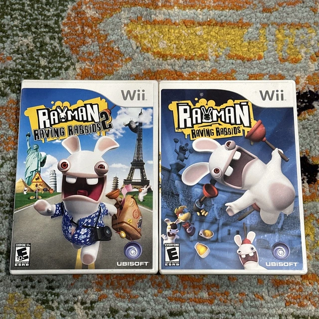 RAYMAN RAVING RABBIDS 1 & 2 Complete Nintendo Wii Games Lot Tested £4. ...