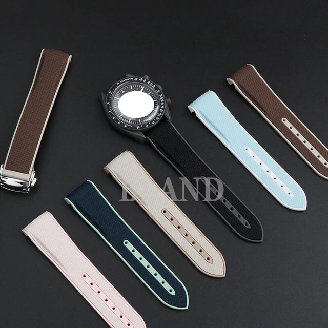 RUBBER WATCH STRAP for Omega X Swatch Speedmaster MoonSwatch Seamaster ...