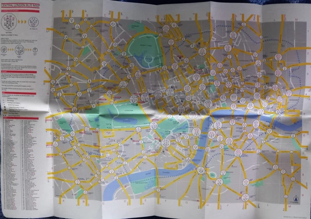 VINTAGE CENTRAL LONDON Bus Map 1985 Superb Condition £4.79 - PicClick UK