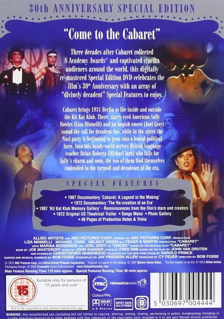 CABARET DVD 70S Musical Drama Film Movie Liza Minnelli Michael York UK ...