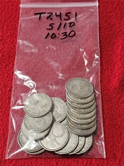 $5 FACE VALUE Canada MIXED Queen Elizabeth Silver 25 CENT 3 Troy Ounces ...