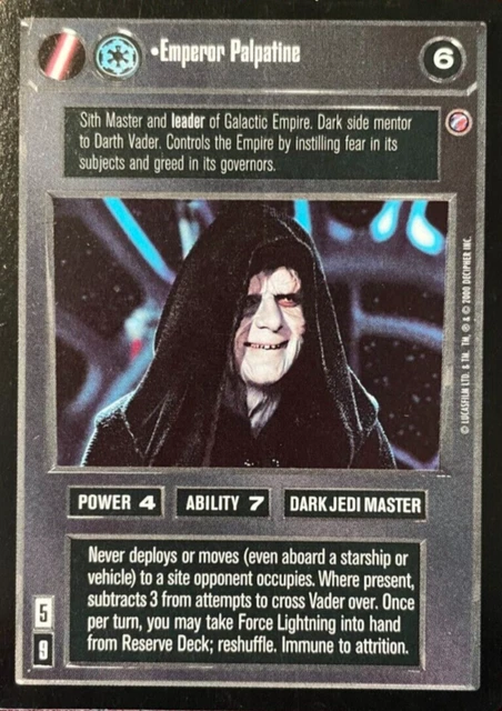 EMPEROR PALPATINE - Death Star 2 Ii Set - Star Wars Ccg Lp/Nm EUR 229 ...