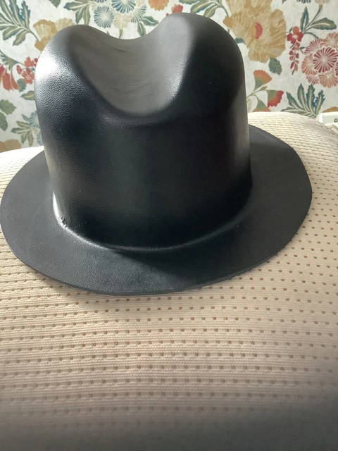 BLACK TRILBY GANGSTER Spiv Hrad Plastic Hat Mould Adult Size 22 ...