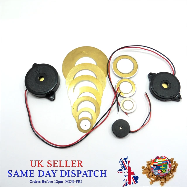 PASSIVE PIEZOELECTRIC COPPER Buzzer Passive Piezo Disc Different Sizes ...