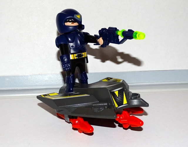 PLAYMOBIL PERSONNAGE ALIEN Bleu Avec Plateforme Volante Reconstitue ...