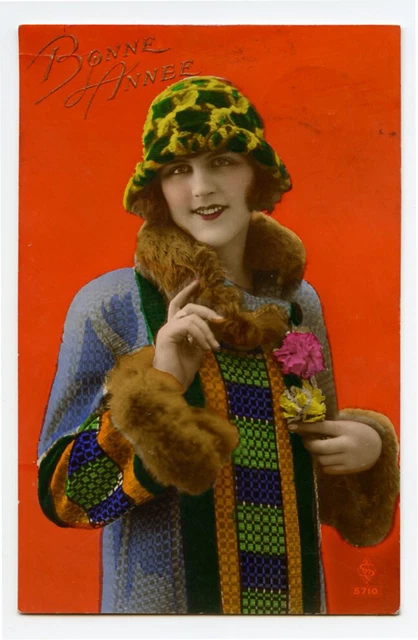 1920S FRENCH DECO Glamour BEAUTIFUL LADY Winter Flapper Fashion photo ...