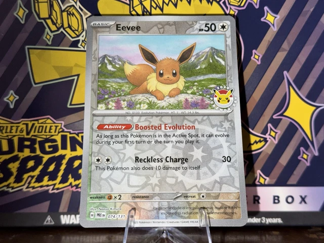 EEVEE PRISMATIC EVOLUTIONS 074/131 Holo Pokemon Day 2025 Stamped Promo ...