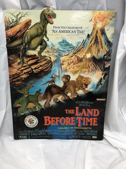 VTG 1989 THE Land Before Time VHS Movie Pizza Hut Cardboard Display ...