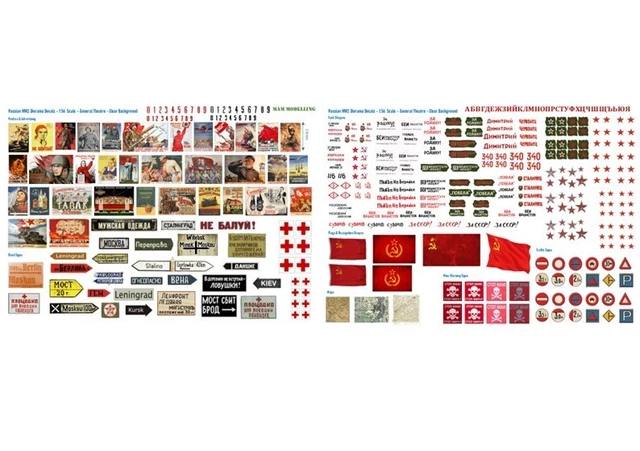 1:56 SCALE GERMAN WW2 Diorama Decals (Posters, Street Signs, Tank ...