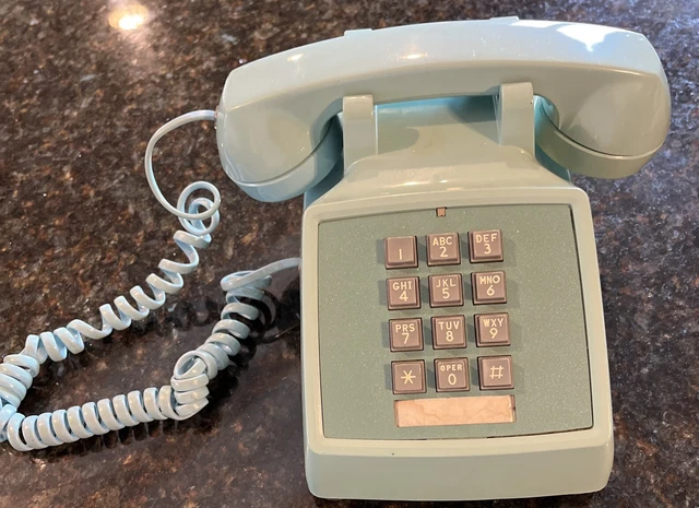 VTG WESTERN ELECTRIC Bell Pushbutton Desk Telephone Light Blue Teal £71 ...